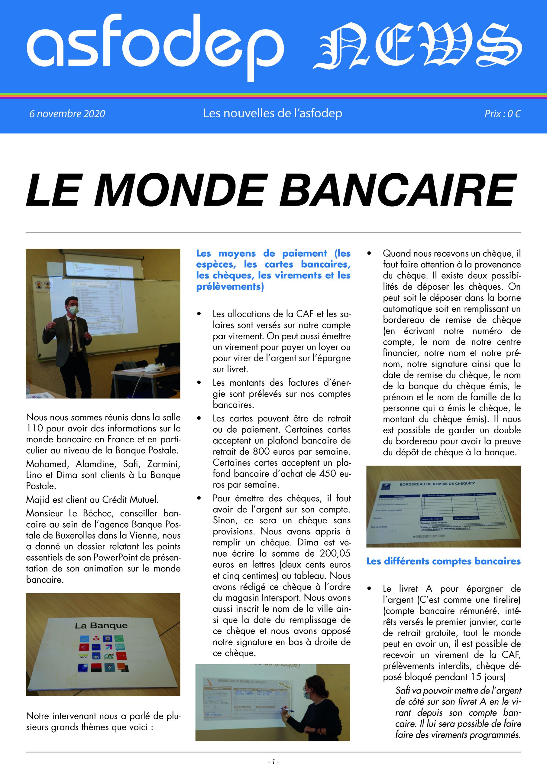 Les sorties asfodep : le monde bancaire – Asfodep