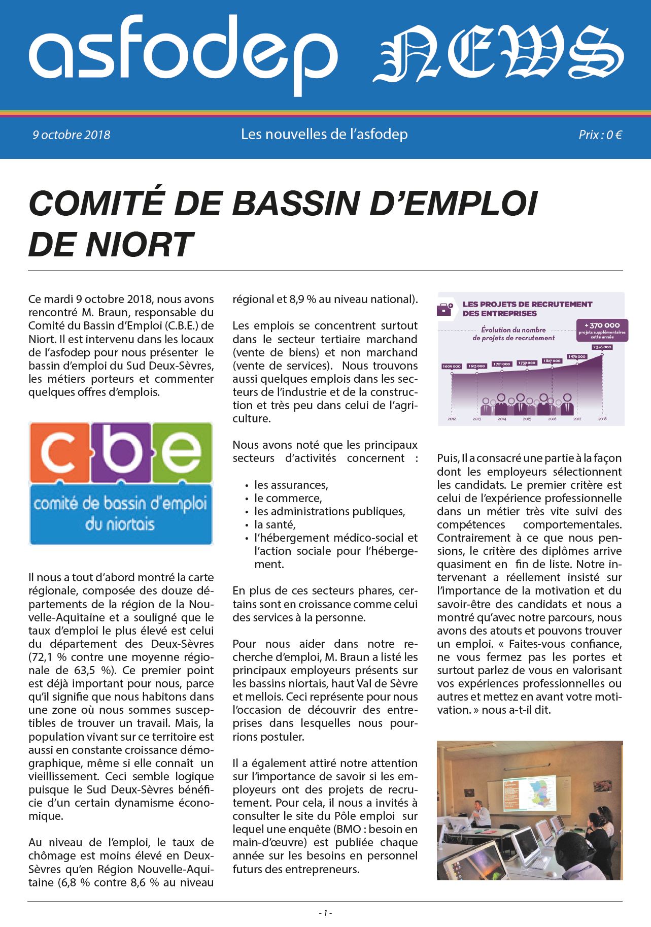 Rencontre avec le Comité de Bassin d’Emploi du Niortais – Asfodep